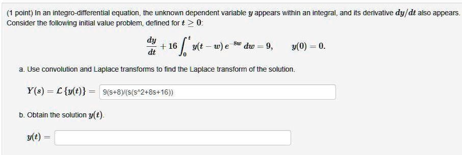 Point In An Integro Differential Equation The Unknown Dependent Variable Y Appears Within An