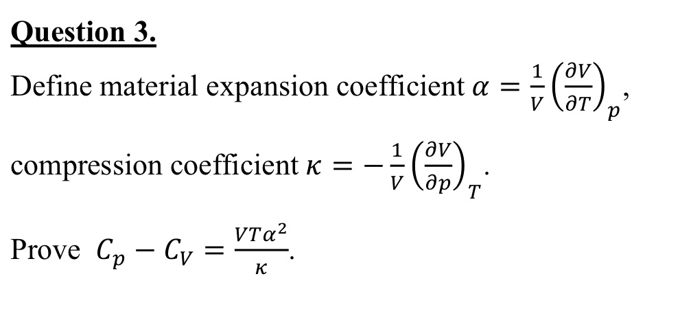 SOLVED: Question 3 Define material expansion coefficient a p ... SOLVED: Question 3 Define material expansion coefficient a p ...