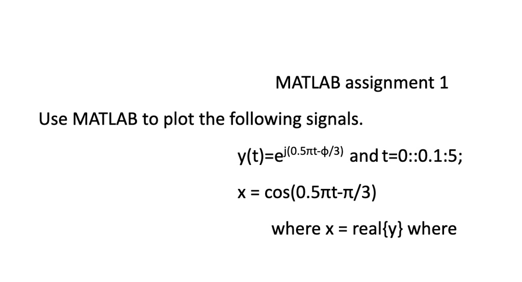 Solved Matlab Assignment 1 Use Matlab To Plot The Following Signals Ytej05pi T Phi 1111
