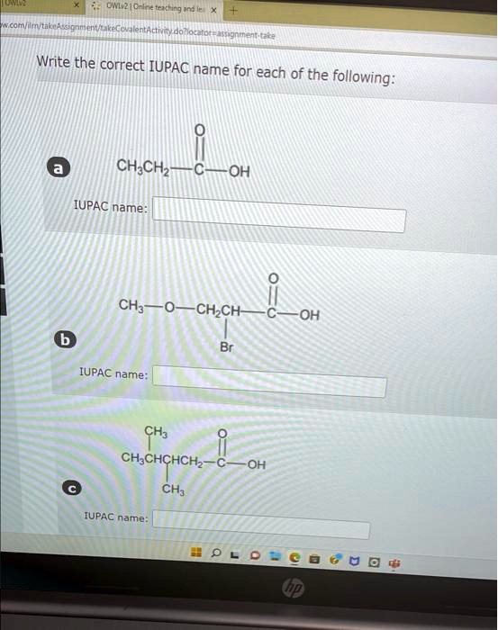 SOLVED: ent-taie Write the correct IUPAC name for each of the following ...