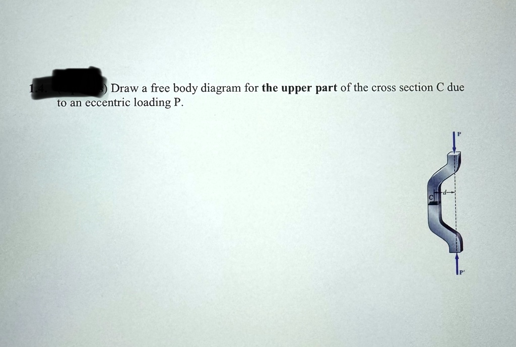 Draw a free body diagram for the upper part of the cross...