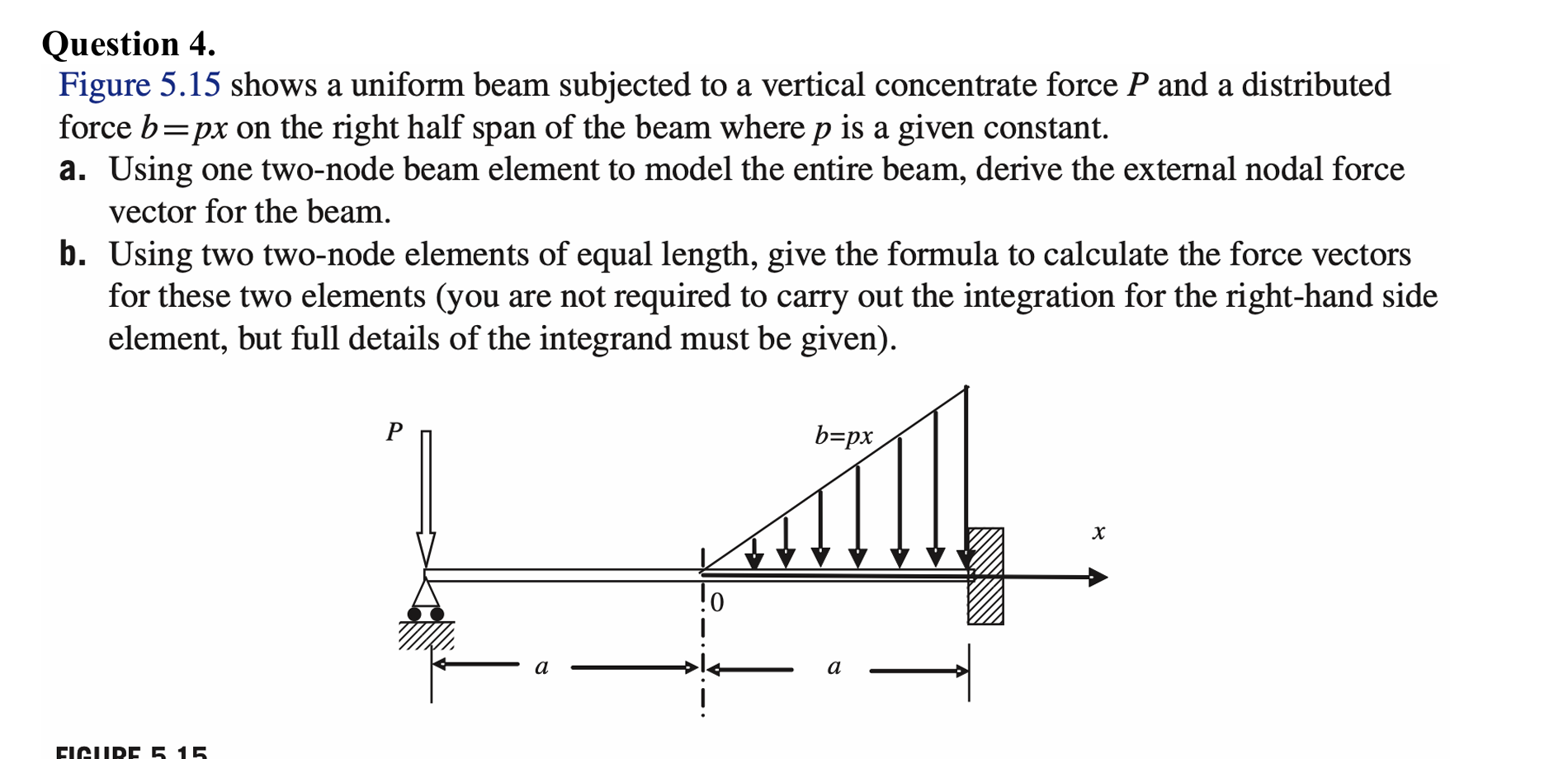 question 4 figure 515 shows a uniform beam subjected to a vertical ...