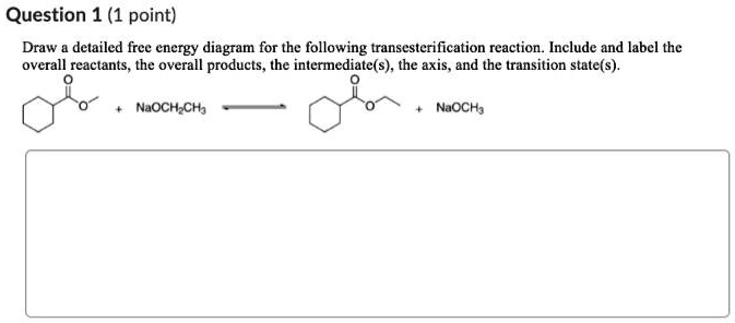 SOLVED: Draw a detailed free energy diagram for the following transesterification reaction ...
