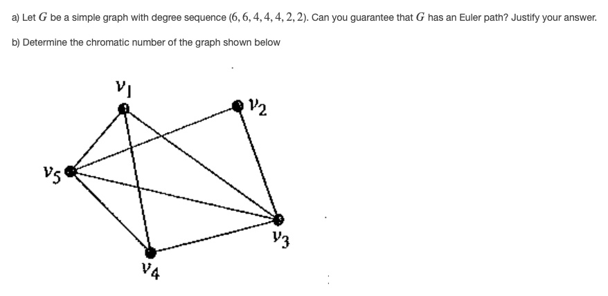 a let g be a simple graph with degree sequence 6644422 can you guarantee that g has an euler ...