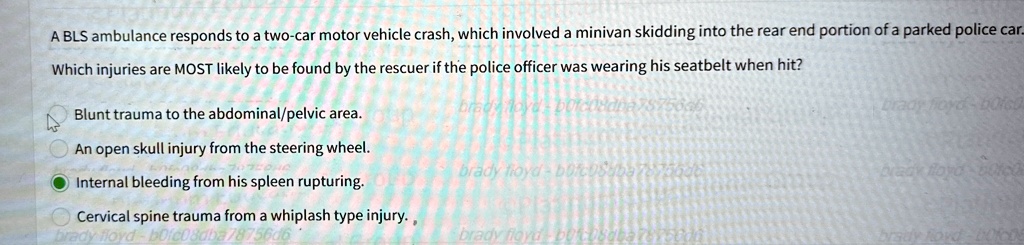 A BLS ambulance responds to a two-car motor vehicle crash, which ...