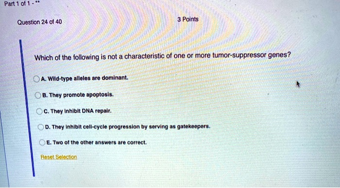 SOLVED: Part 1 of 1 Question 24 of 40 Points Which of the following is ...