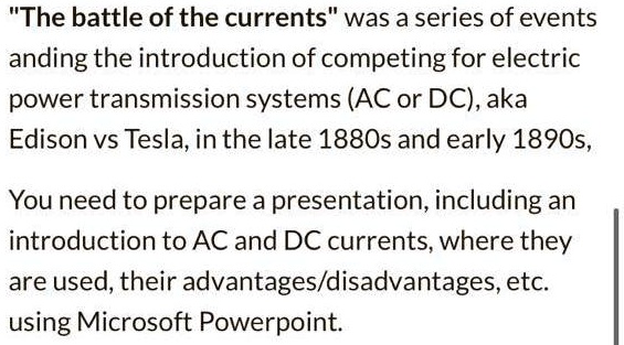 the battle of the currents was a series of events anding the ...