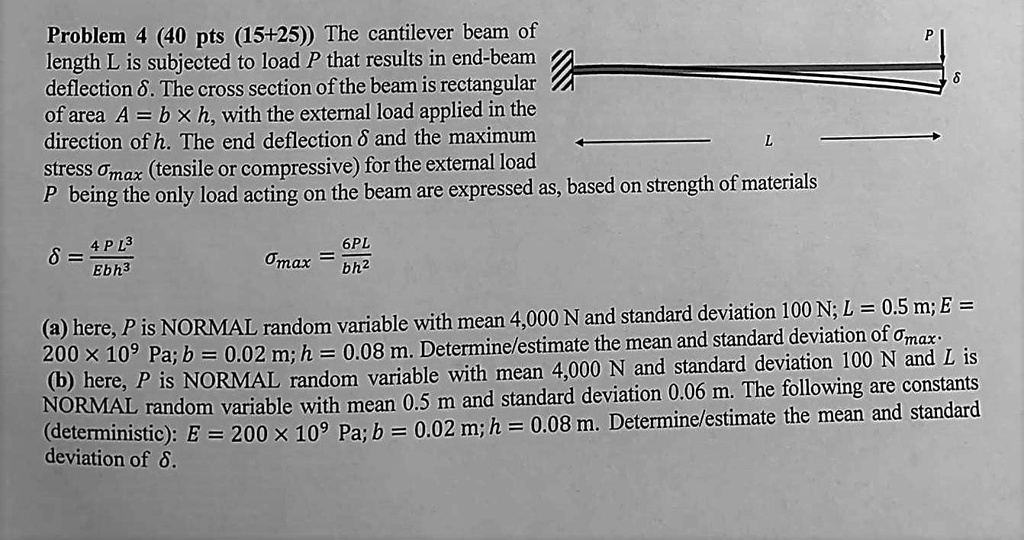 problem 40 pts 1525 the cantilever beam of length l is subjected to ...