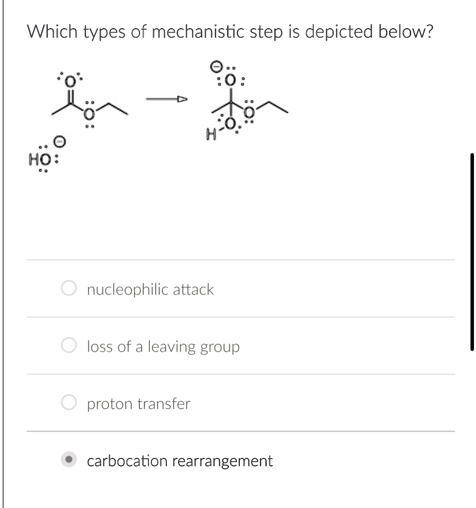 which types of mechanistic step is depicted below nucleophilic attack ...