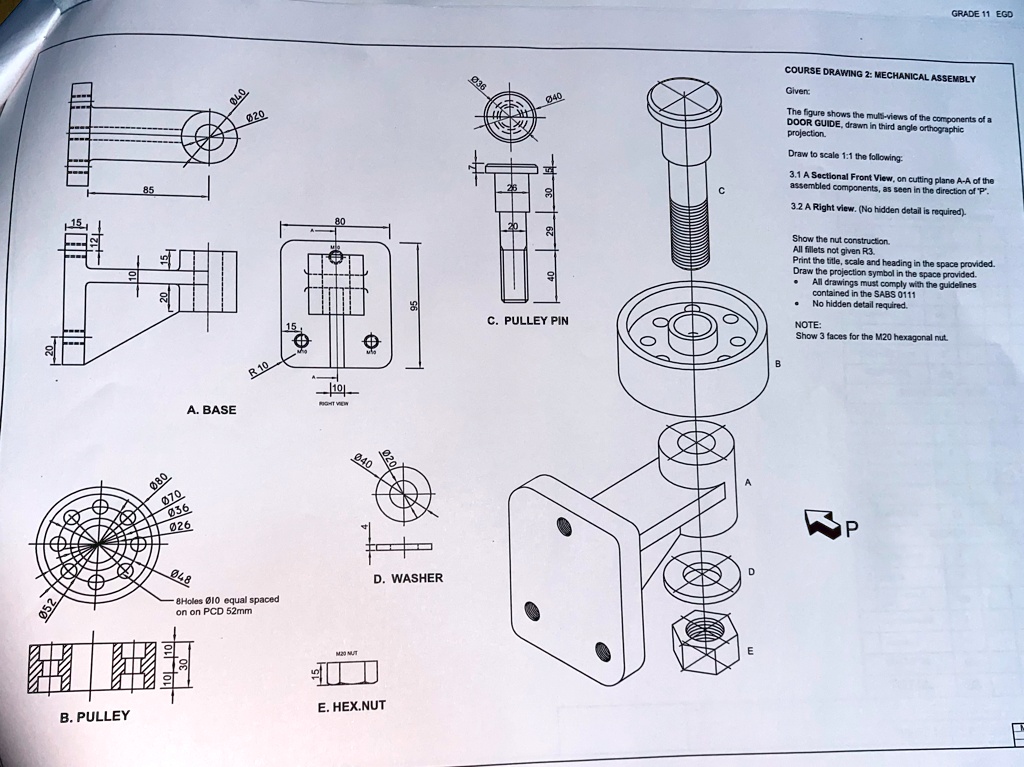 course drawing 2 mechanical assembly given the figure shows the multi ...