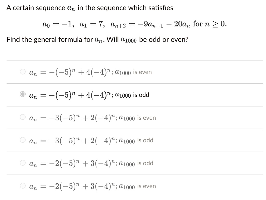 a certain sequence n in the sequence which satisfies 0 1 01 7 n2 9an1 ...