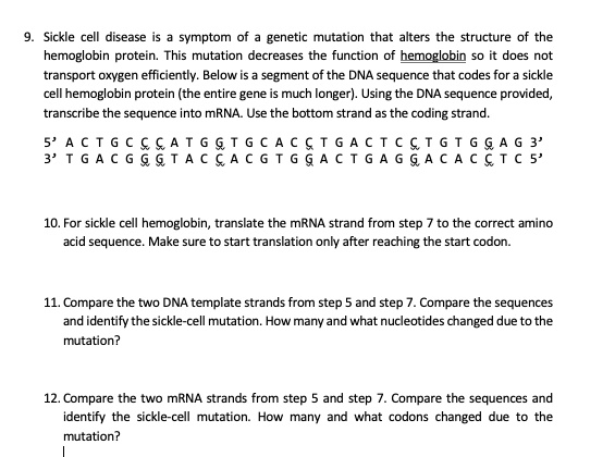 SOLVED: Sickle cell disease is a symptom of a genetic mutation that ...