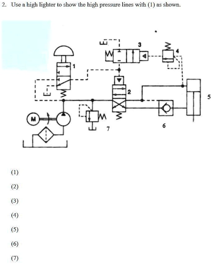 SOLVED: Use a high lighter to show the high pressure lines with (1) as ...