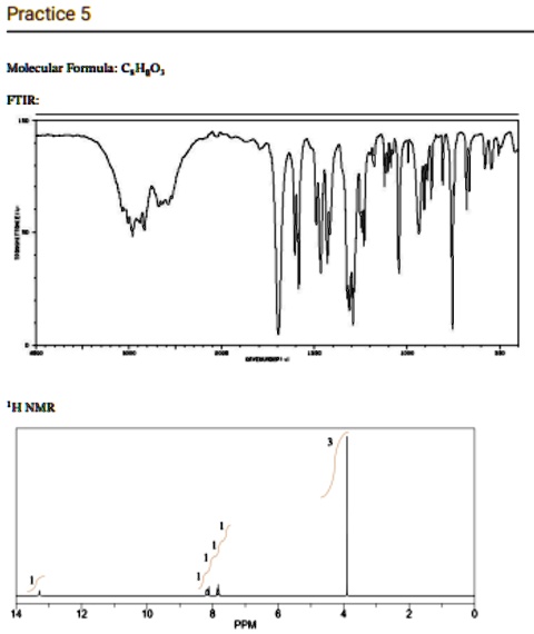 [GET ANSWER] practice 5 molecular formula c8h8o3 1h nmr practice 5 ...
