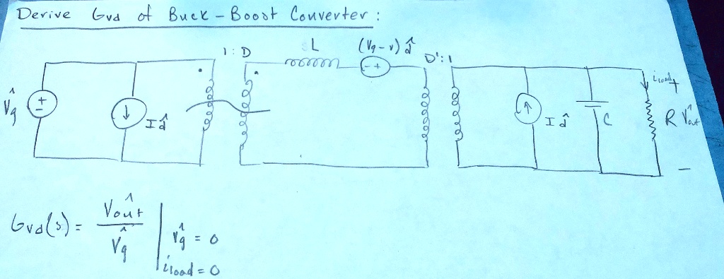 SOLVED: Given the small-signal model for the Buck-Boost Converter (seen ...