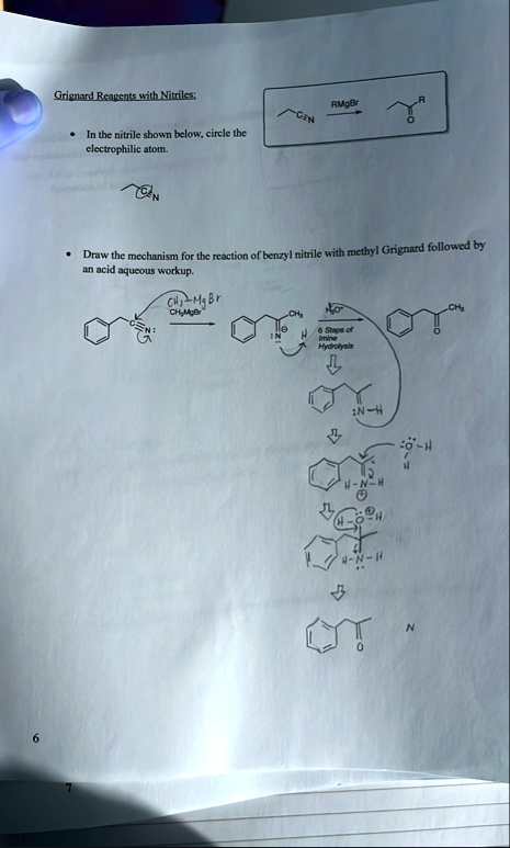 grignard reagents with nitriles in the nitrile shown below circle the electrophilic atom c equiv ...