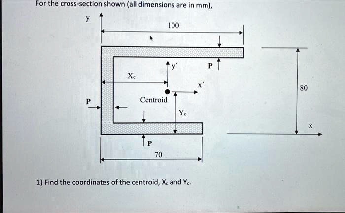 SOLVED: For the cross-section shown (all dimensions are in mm), 100 Centroid 1) Find the ...