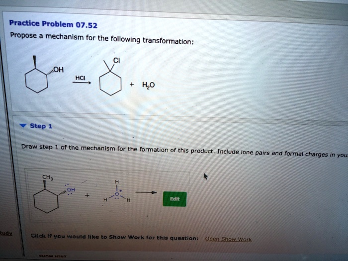 SOLVED: Practice Problem 07.52: Propose a mechanism for the following ...