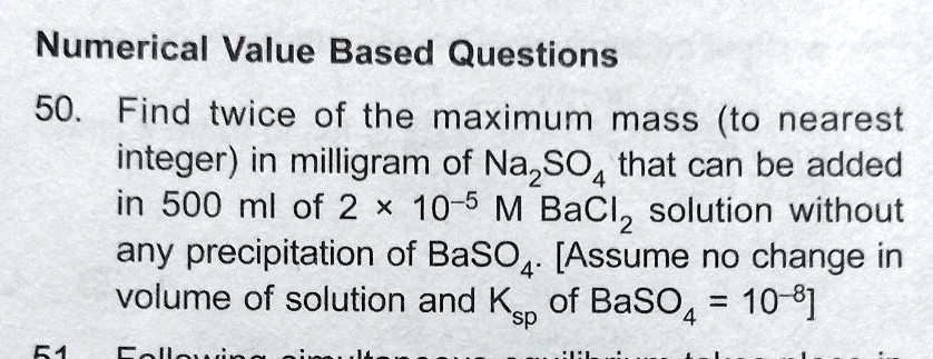 Numerical Value Based Questions 50. Find twice of the maximum mass (to nearest integer) in ...
