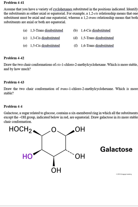 SOLVED: Problem 4-41 Assume that YOu have variety of cyclohexanes ...