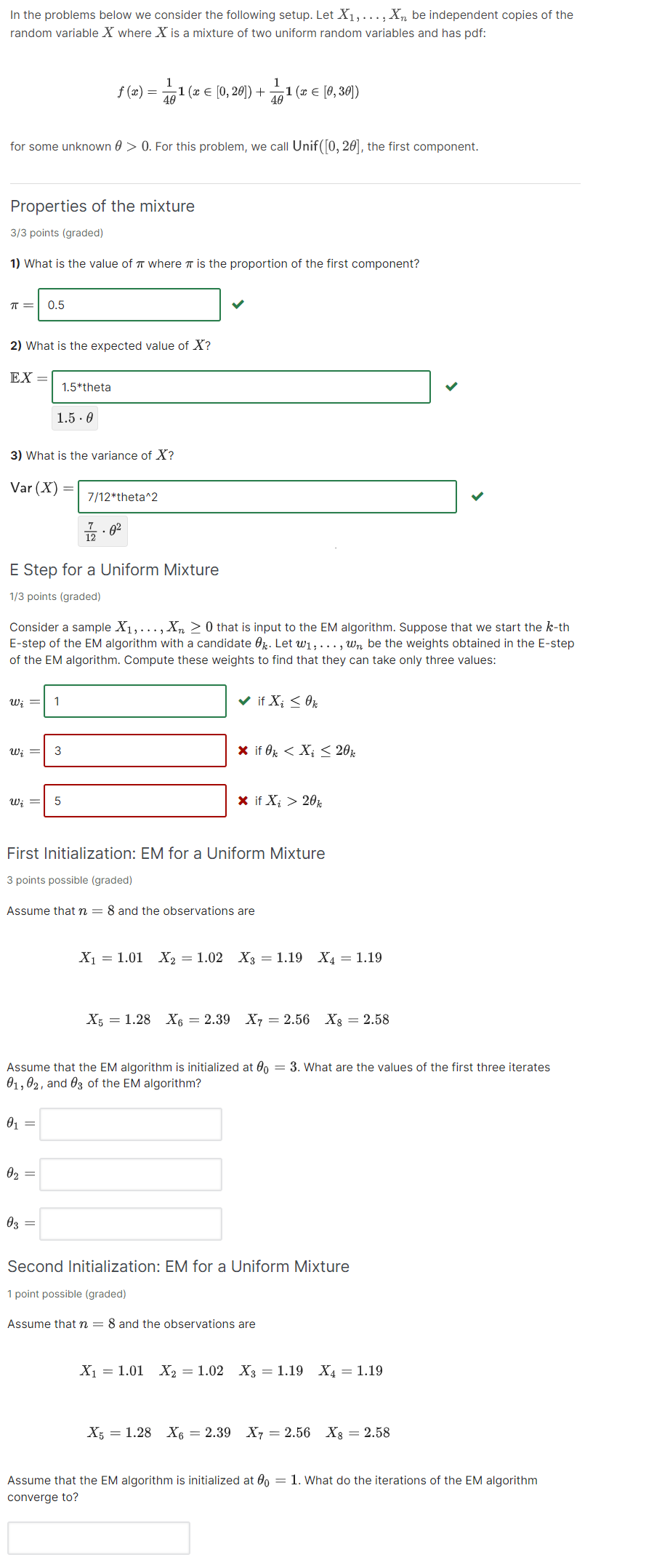 SOLVED In The Problems Below We Consider The Following Setup Let X1 