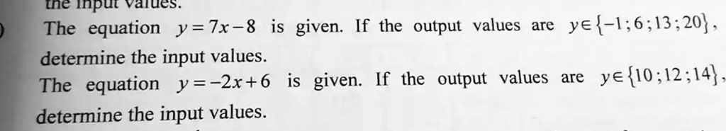 SOLVED: Line manipulative values: The equation y=Tx-8 is given. If the ...