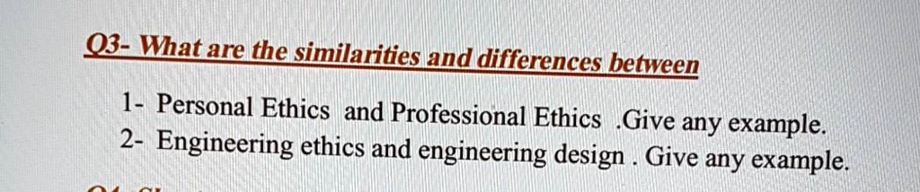SOLVED: Q3- What are the similarities and differences between Personal ...