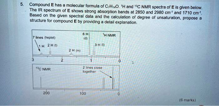 SOLVED: Compound E has a molecular formula of C4H8O2. The 1H NMR ...