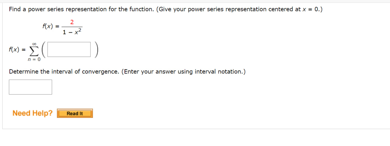 SOLVED: Find a power series representation for the function. (Give your power series ...