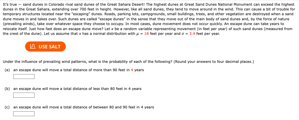 SOLVED: It's true - sand dunes in Colorado rival sand dunes of the ...