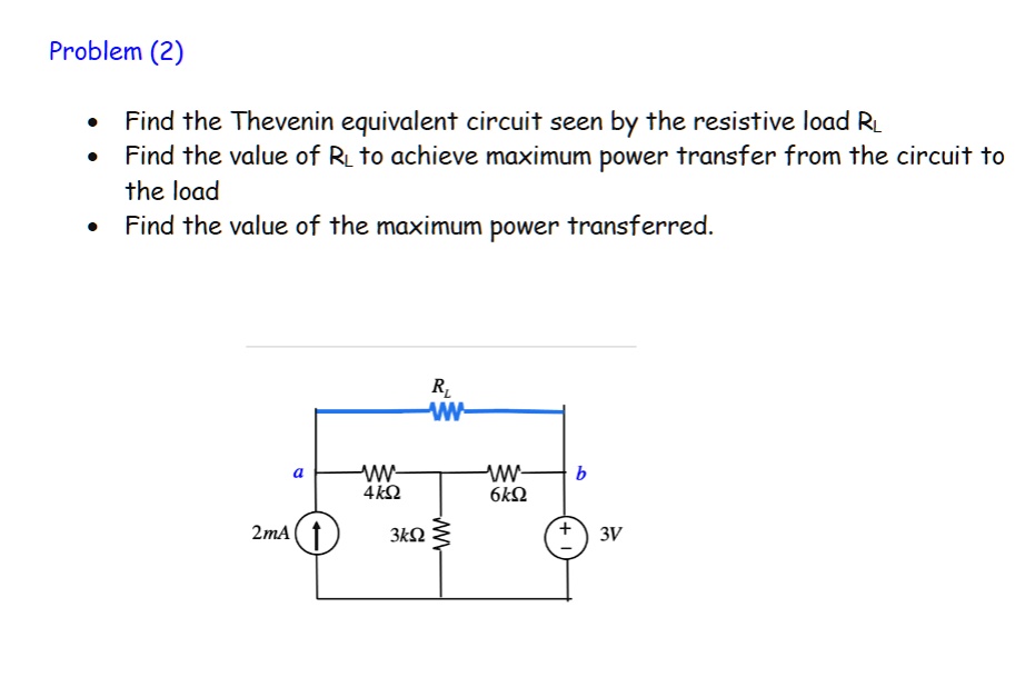 SOLVED: Problem (2) Find the Thevenin equivalent circuit seen by the resistive load R. Find the ...