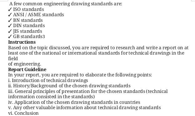 SOLVED: ISO standard...... engineering drawing A few common engineering ...