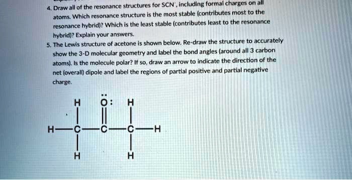 SOLVED:Draw all ot the resonance structures for SCN , Including formal chargcs on al atoms Which ...