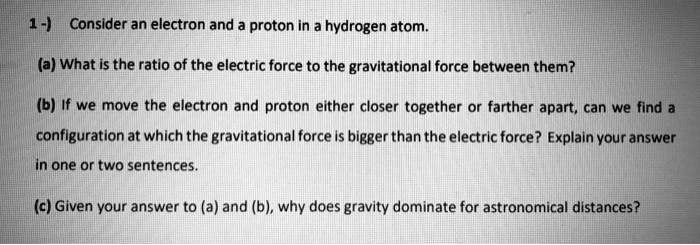 SOLVED: 1-1 Consider an electron and a proton in hydrogen atom (a) What ...