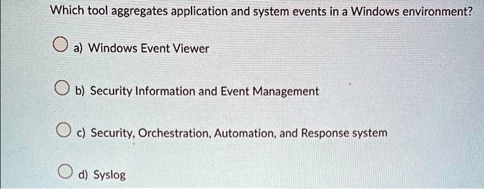 Which tool aggregates application and system events in a Windows ...