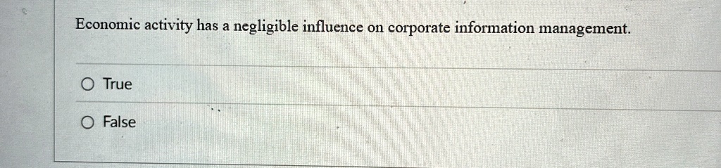 Economic activity has a negligible influence on corporate information ...