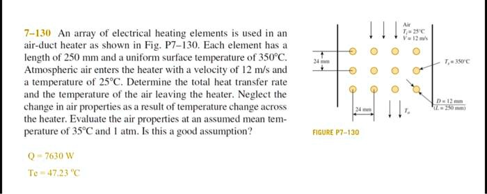 SOLVED: 7-130 An array of electrical heating elements is used in an air ...