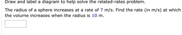 draw and label diagram to help solve the related rates problem the ...