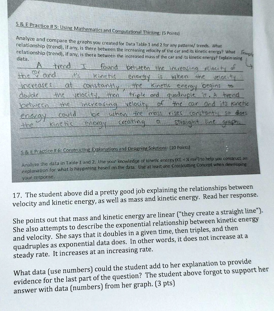 SOLVED: S E Practice #5: Using Mathematics and Computational Thinking ...