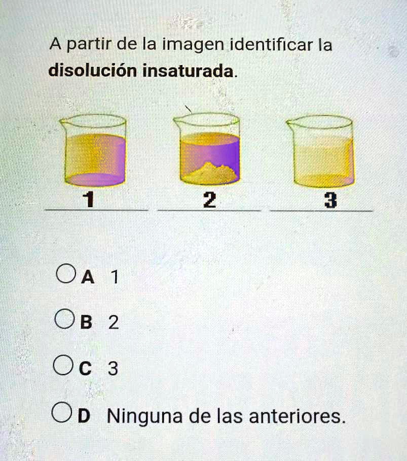 SOLVED: A partir de la imagen identificar cual es la disolucion ... SOLVED: A partir de la imagen identificar cual es la disolucion ...