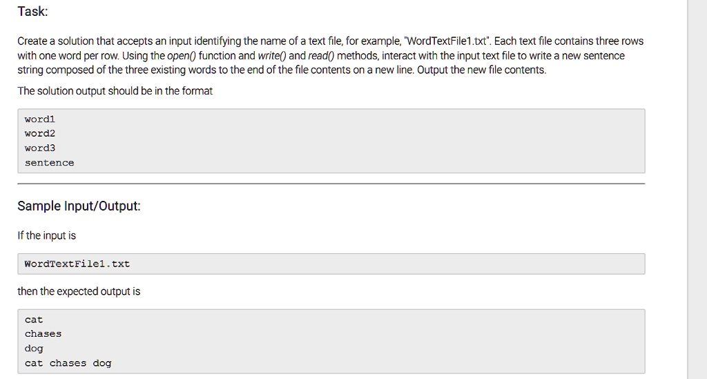 SOLVED: Create a solution that accepts an input identifying the name of ... SOLVED: Create a solution that accepts an input identifying the name of ...