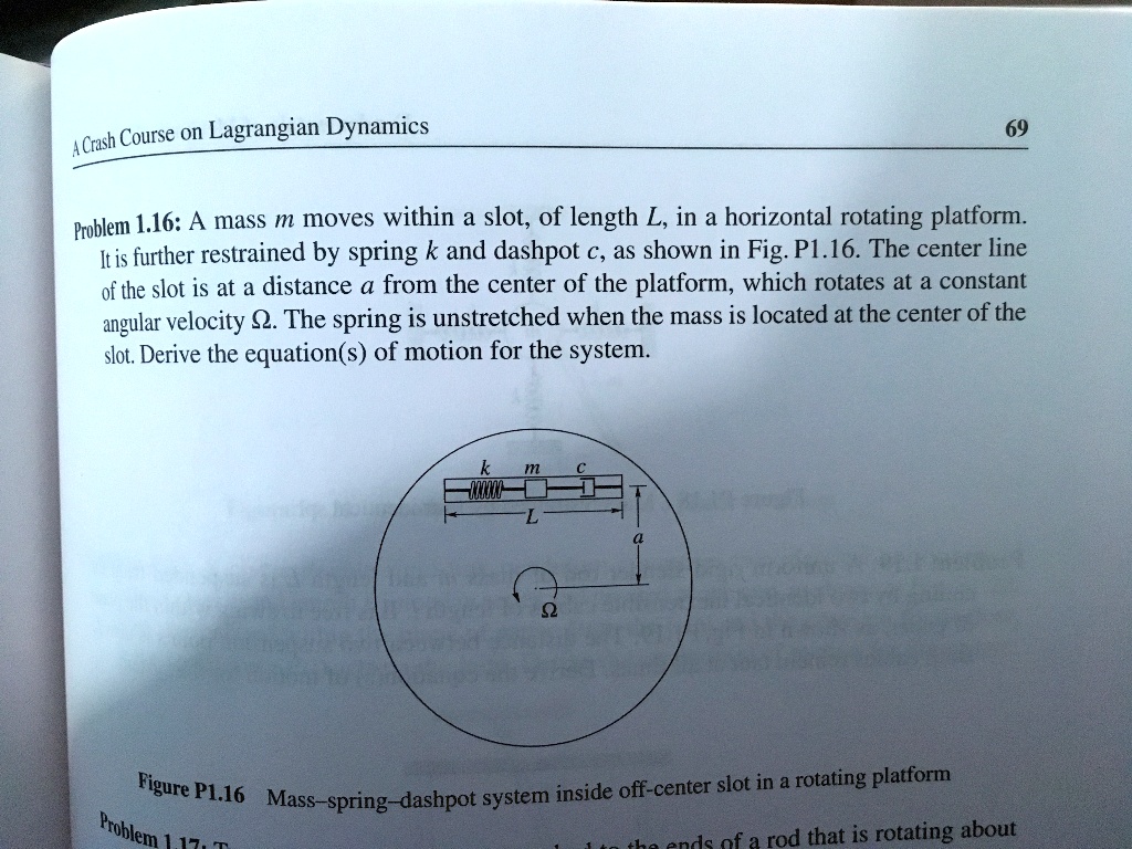 SOLVED: A Crash Course on Lagrangian Dynamics 69 It is further ...