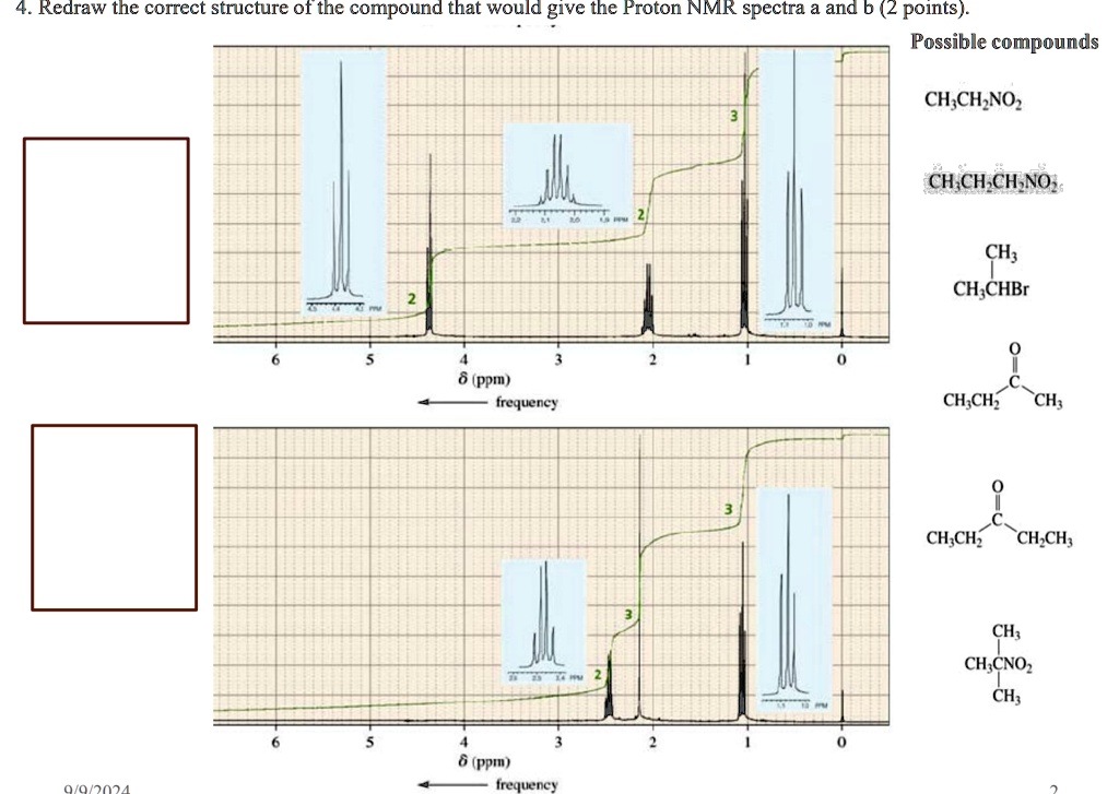 4. Redraw the correct structure of the compound that would give the ...