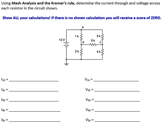 Using Mesh Analysis and Kramer's rule, determine the current through ...