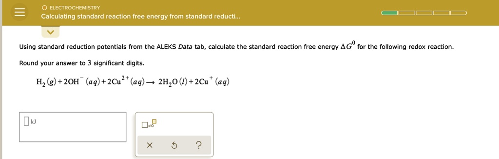 SOLVED: ELECTROCHEMISTRY Calculating standard reaction free energy from standard reducti Using ...