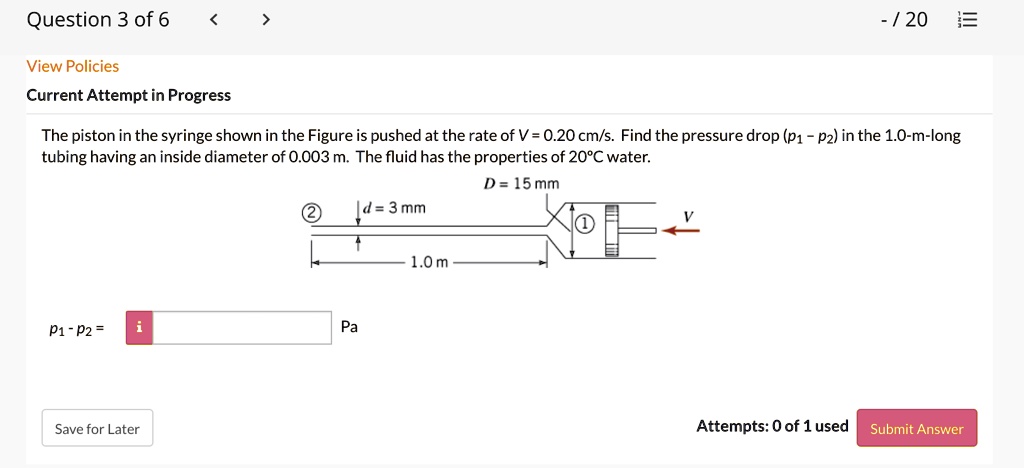 SOLVED: Question 3 of 6 120 F= View Policies Current Attempt in Progress The piston in the ...