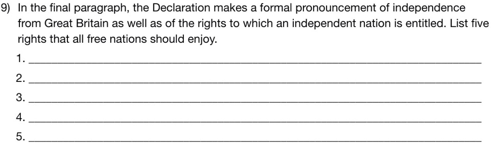 9 in the final paragraph the declaration makes a formal pronouncement ...