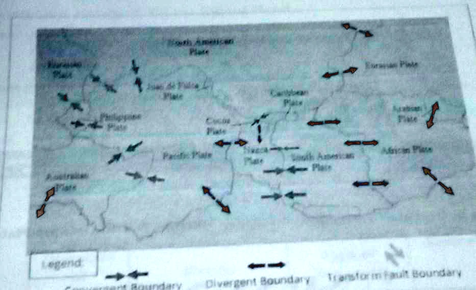 SOLVED: Study the arrow on the map. Identify the plates that lie on the ...