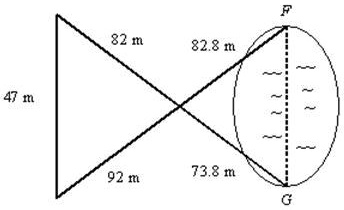 the diagram shows two campsites on opposite ends of a lake and two ...
