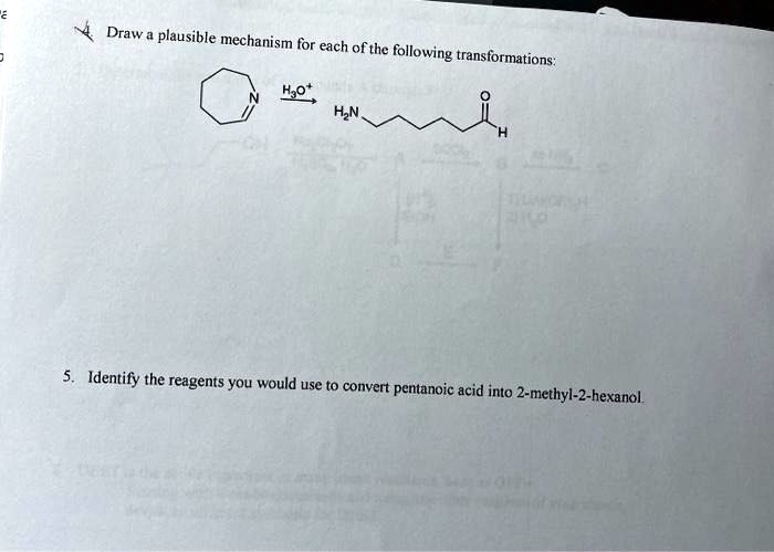 SOLVED: Draw plausible mechanism for each ofthe following transformations: H3o " AM Identify the ...